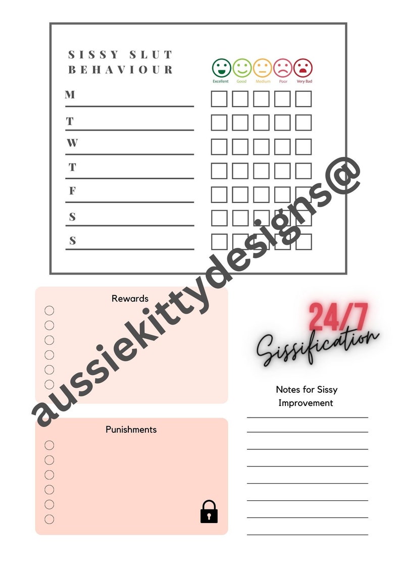 Sissy Slave Chore & Behaviour Chart - Etsy