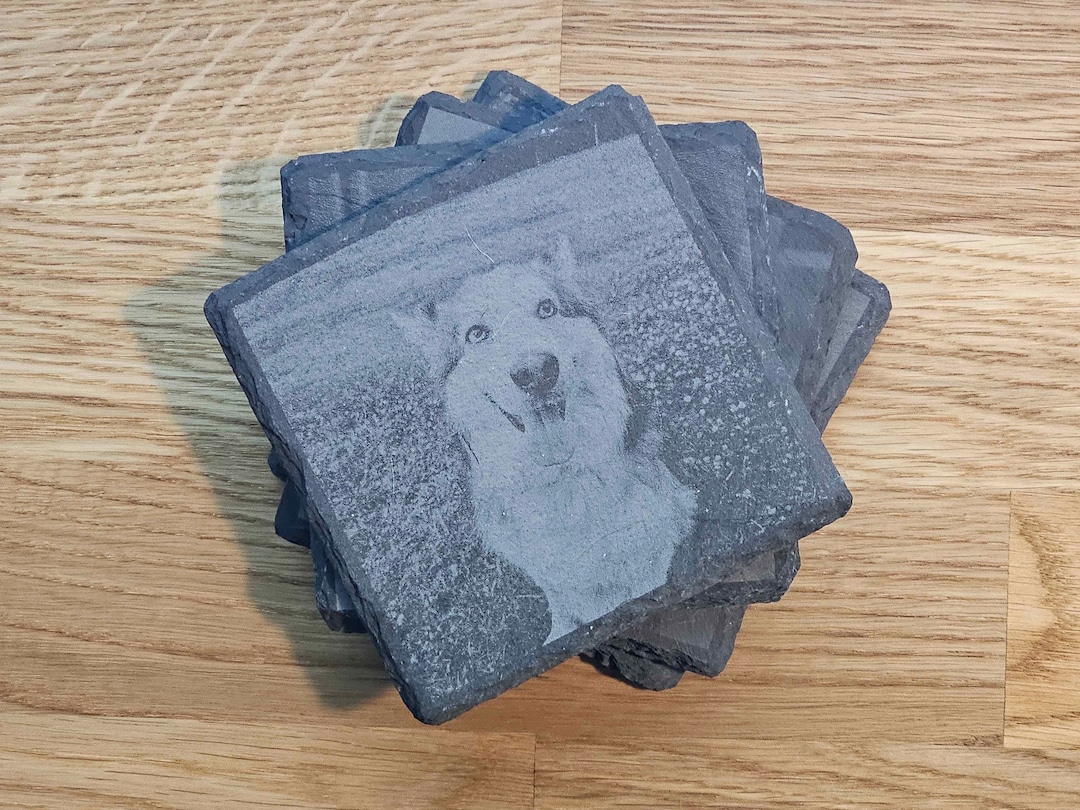 Customized Photo Laser Engraved Slate Coaster - Etsy