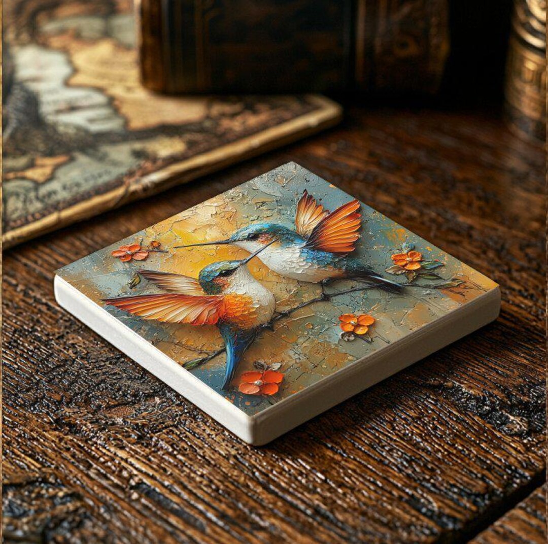 Hummingbirds Best Friends Ceramic Coasters Set or Mix-and-match Artful ...