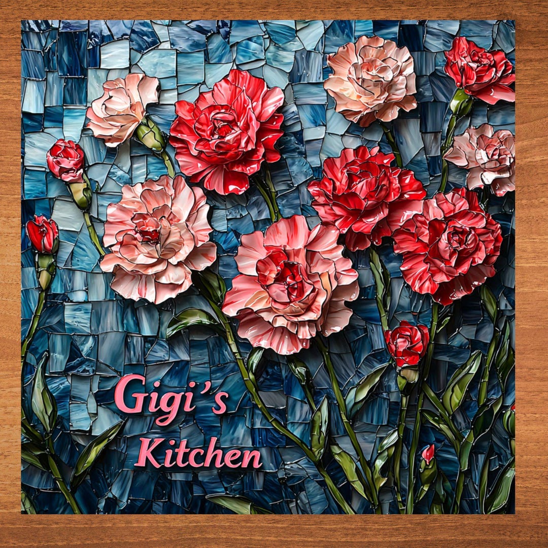 Carnation January Gigi's Kitchen Sign Gift Customized With Her Birth ...