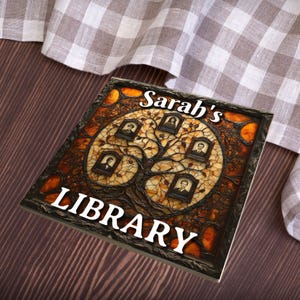 Family Tree Personalized Library Sign Book Lover Bookworm Biblio Gift ...