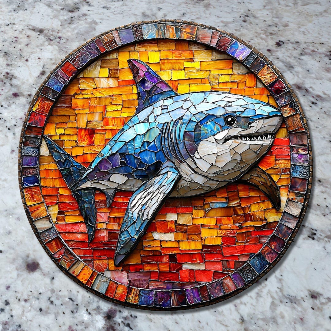 Shark Coochie Glass Cutting Board Trivet Hot Plate Charcuterie Board ...