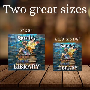 Fairy Personalized Library Sign Book Lover Bookworm Biblio Gift Book ...