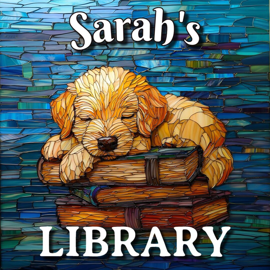 Puppy Sleeping Personalized Library Sign Book Lover Bookworm Biblio ...
