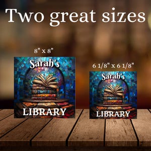 Stack of Books Personalized Library Sign Book Lover Bookworm Biblio ...