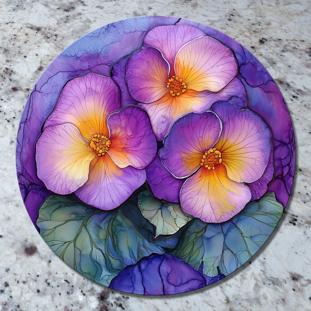 February Primrose Birth Month Flower Glass Cutting Board Gift for Mom ...