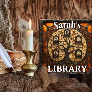 Family Tree Personalized Library Sign Book Lover Bookworm Biblio Gift ...