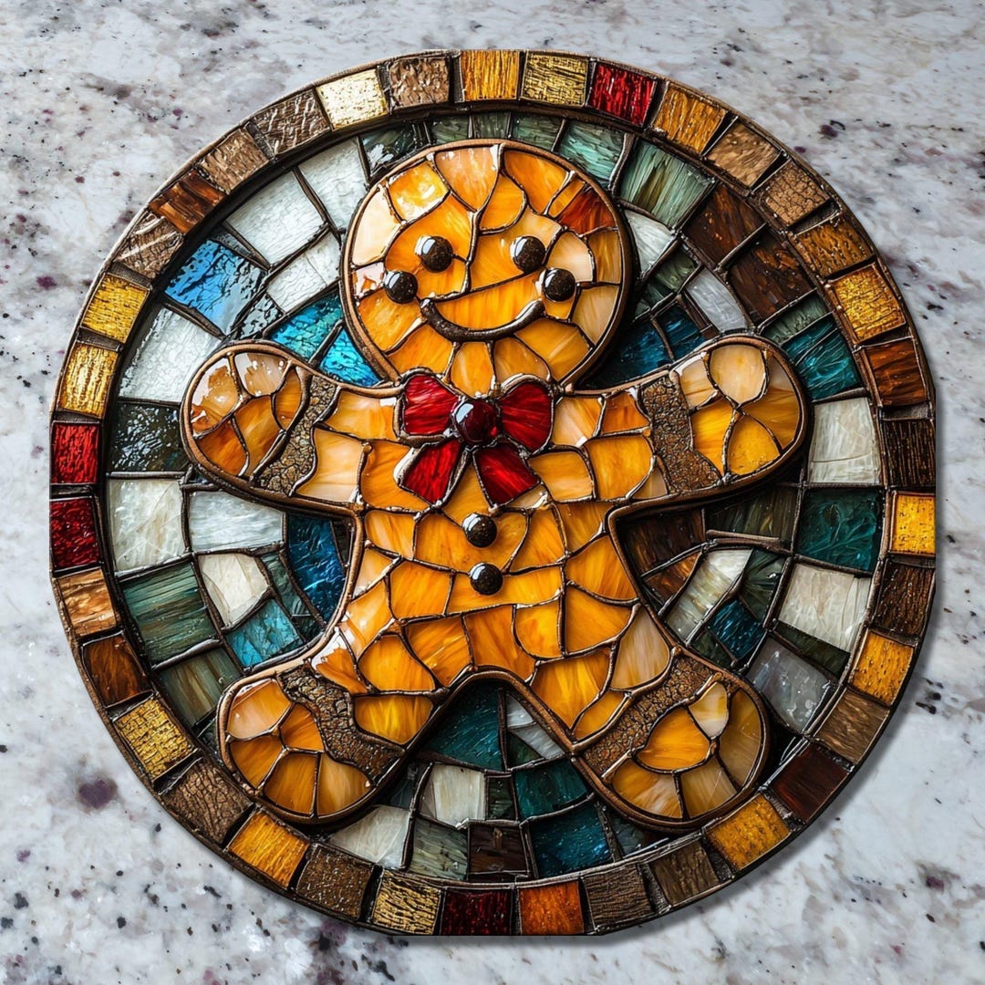 Gingerbread Man Glass Cutting Board Trivet Hot Plate Charcuterie Board ...