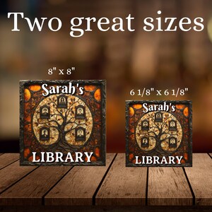 Family Tree Personalized Library Sign Book Lover Bookworm Biblio Gift ...