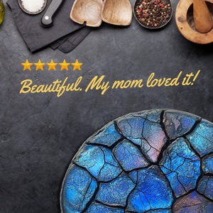 Lava Rock Blue Resin Glass Cutting Board Trivet Hot Plate Charcuterie ...
