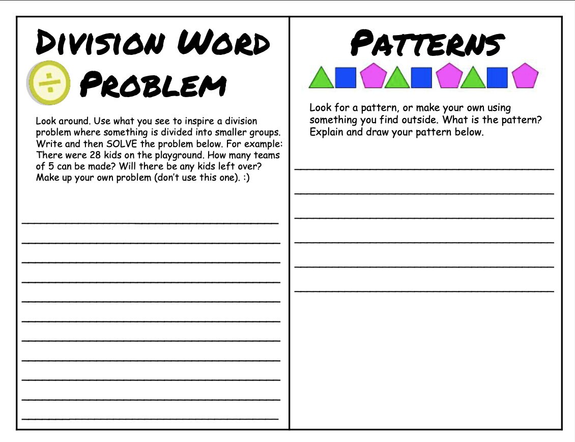 Outdoor Math Scavenger Hunt - Ideal for End of 3rd to End of 4th Grade ...