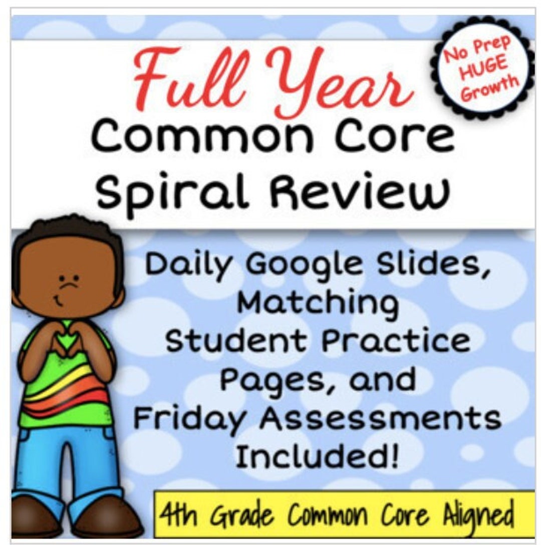 4th Grade Daily Spiral Review - All Common Core Standards Included ...