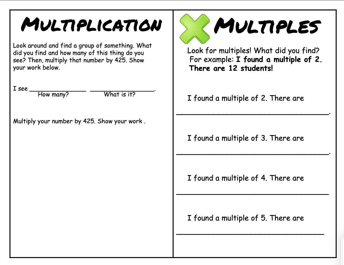Outdoor Math Scavenger Hunt - Ideal for End of 3rd to End of 4th Grade ...