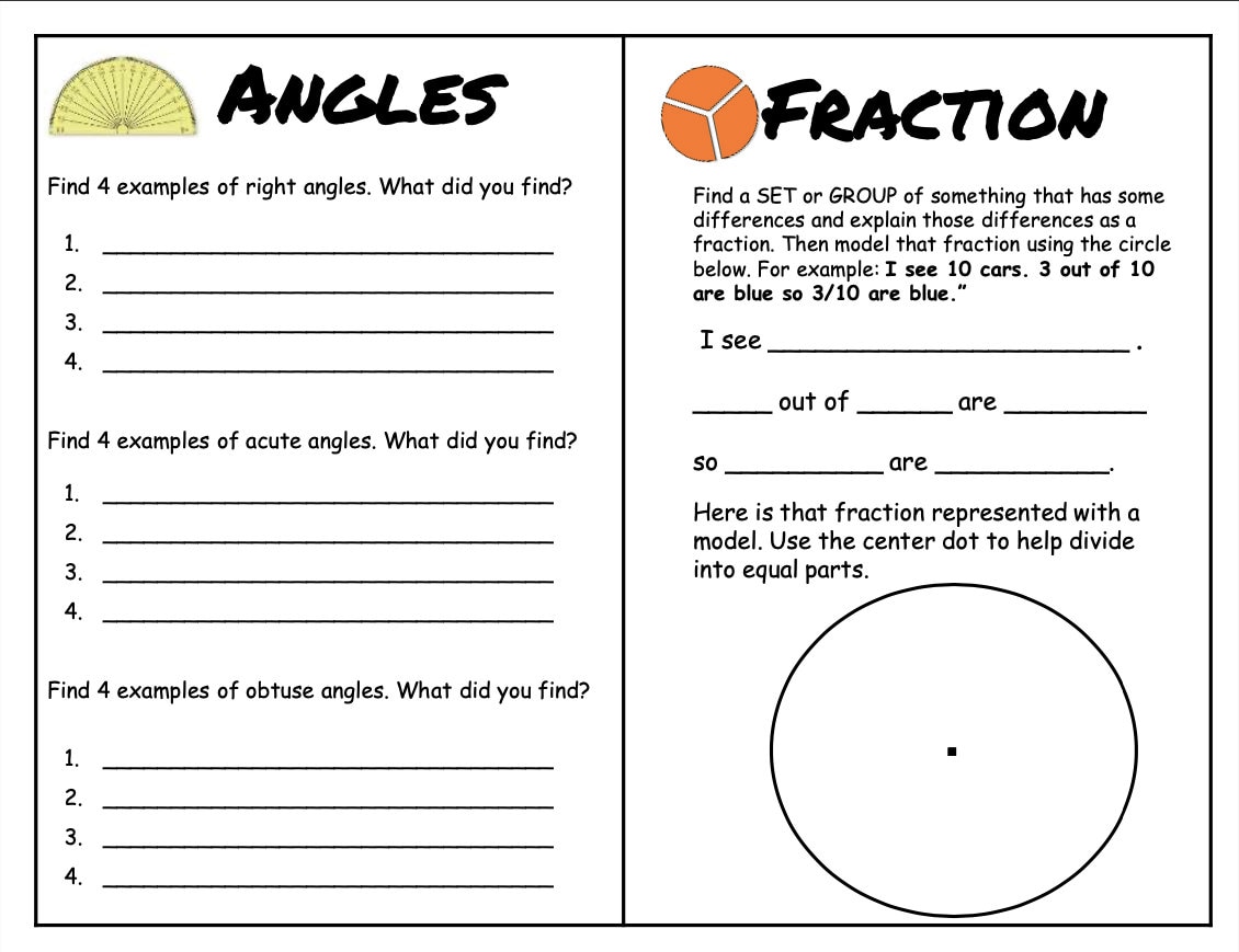 Outdoor Math Scavenger Hunt - Ideal for End of 3rd to End of 4th Grade ...