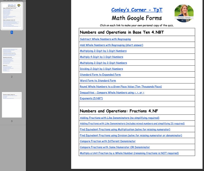 Google Form Assessment Bundle - FULL YEAR - 4th Grade - Common Core - Etsy