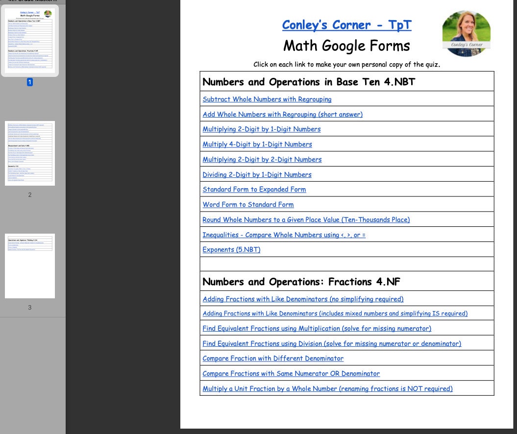 Google Form Assessment Bundle - FULL YEAR - 4th Grade - Common Core - Etsy