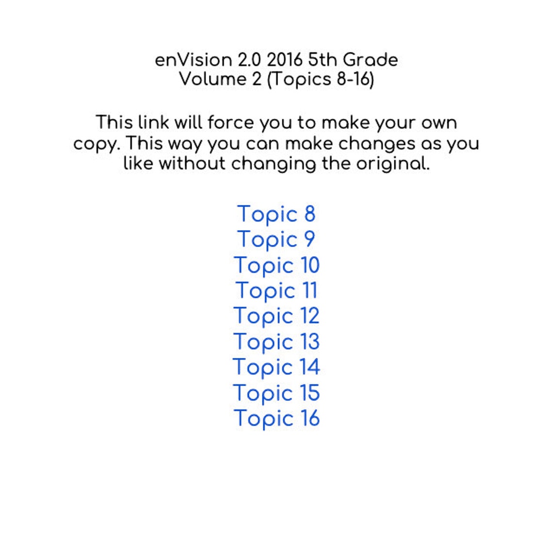 Envision Math (2016) 5th Grade - Volume 2 Bundle - Topics 8-16 - Daily ...
