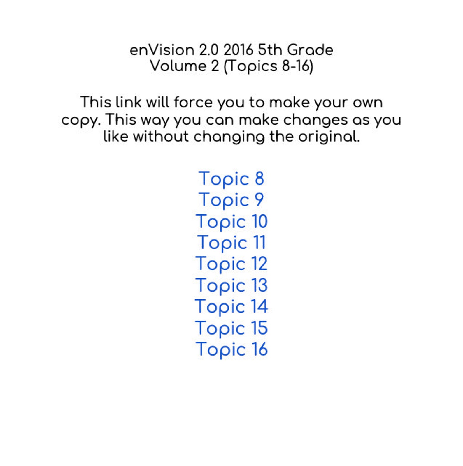 Envision Math (2016) 5th Grade - Volume 2 Bundle - Topics 8-16 - Daily ...