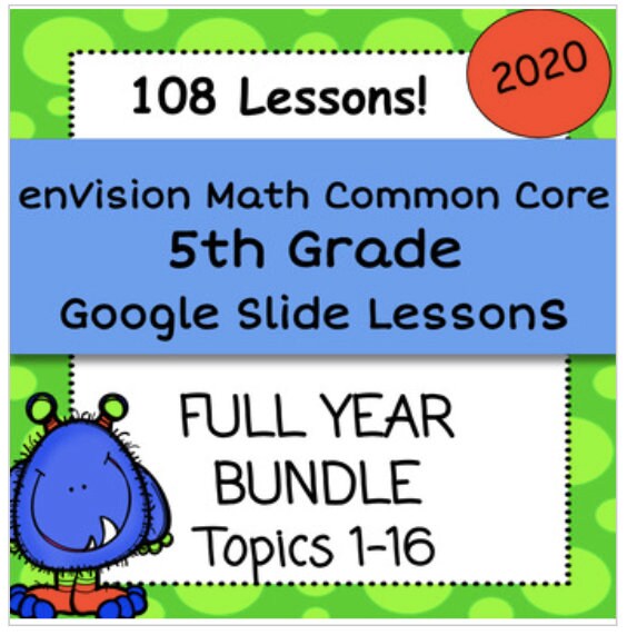 Envision Common Core 2020, 5th Grade, FULL YEAR BUNDLE, 16 Topics ...