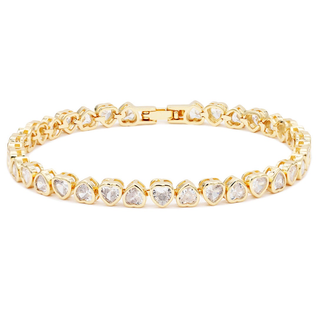 Lavencious Elegant 7 Tennis Bracelet Adorned With Sparkling Heart ...