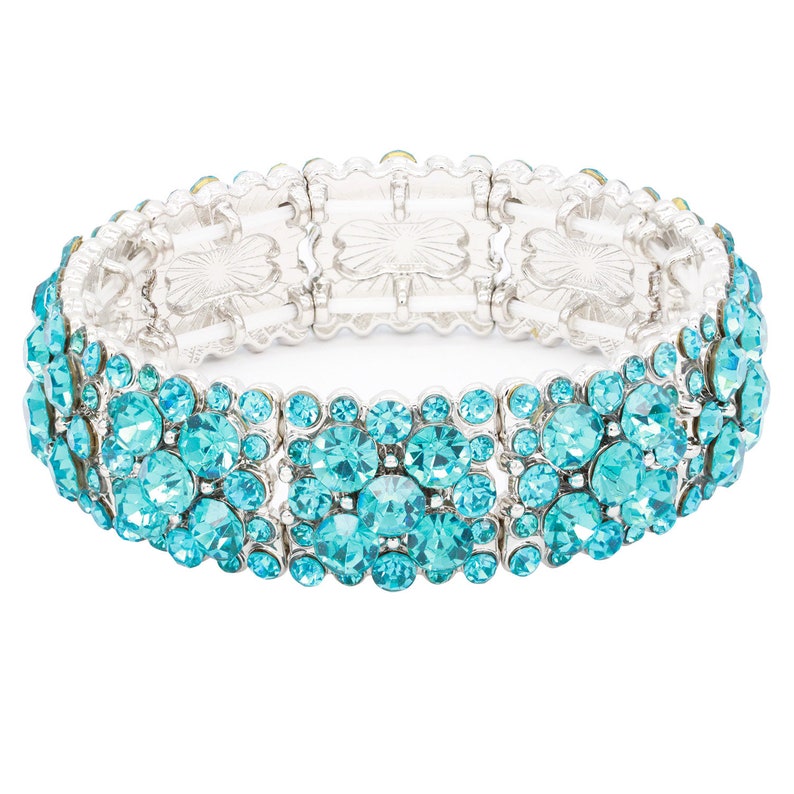 Lavencious Round Shape Rhinestones Elastic Stretch Bracelet Party ...