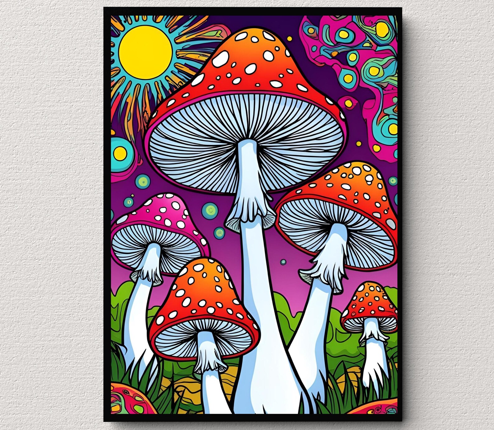 Set of 5 Trippy Wall Art, Trippy Cat, Trippy Room Decor,room Decor ...