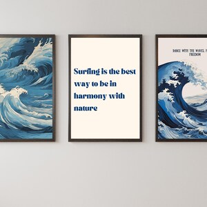 Surf Posters 5 Pack, Surf Set of 5 Posters, Surf Wall 5 Art Bundle ...