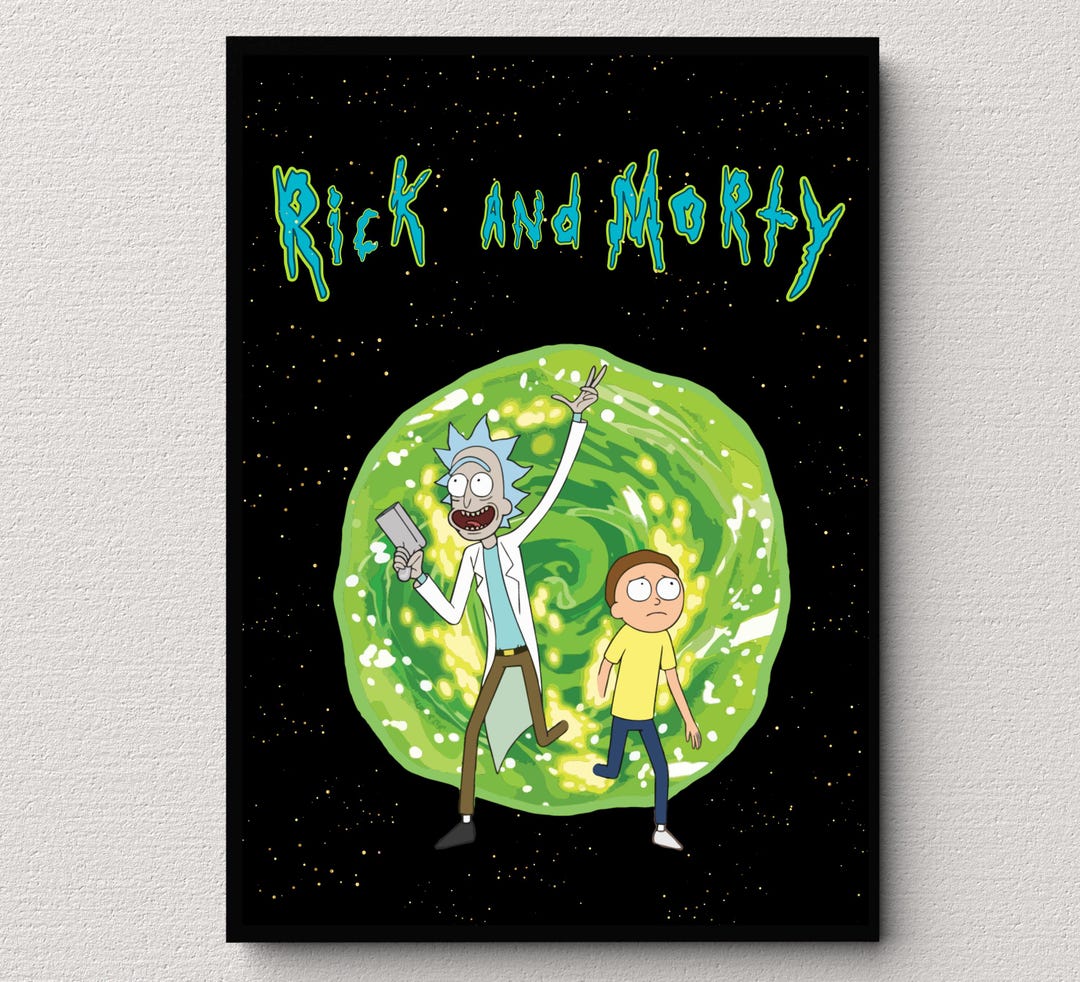 Set of 3 Rick and Morty, Cartoon Network Rick and Morty Poster, Anime ...