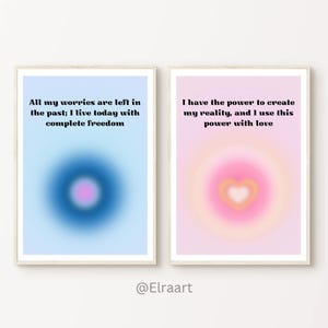 Affirmations for Positive Thinking,daily Affirmations,3 Piece Wall Art ...