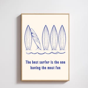 Surf Posters 5 Pack, Surf Set of 5 Posters, Surf Wall 5 Art Bundle ...