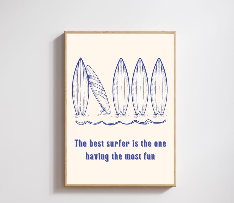 Surf Posters 5 Pack, Surf Set of 5 Posters, Surf Wall 5 Art Bundle ...