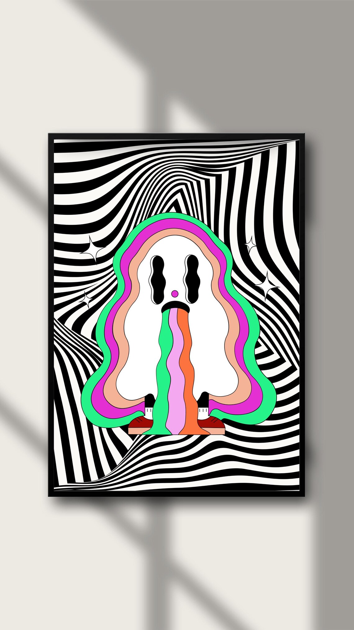 Trippy Wall Art, Ghost Poster, Trippy Room Decor, Room Decor Aesthetic ...