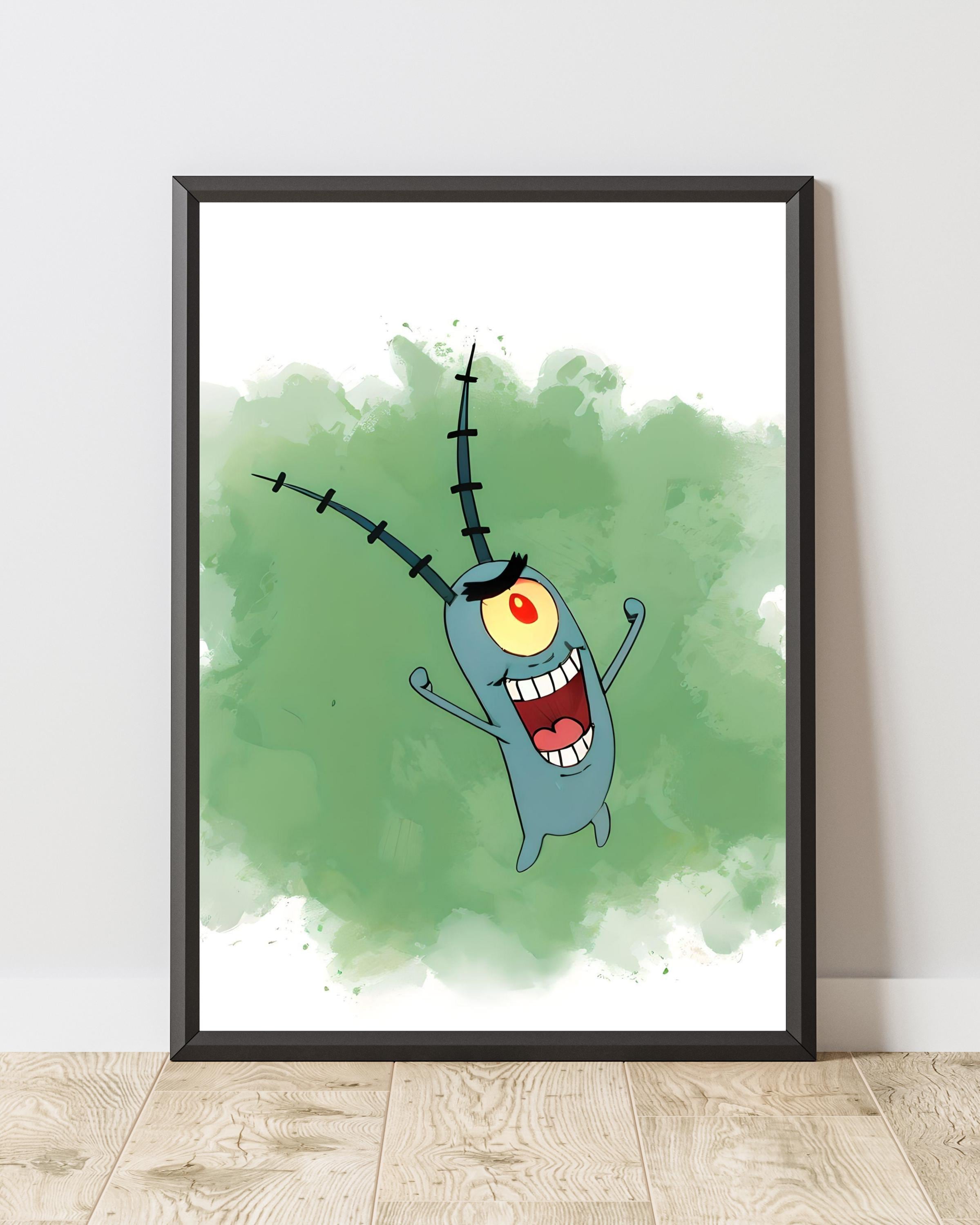 Sheldon James Plankton, Cartoon Poster, Plankton Print, Plankton Poster ...