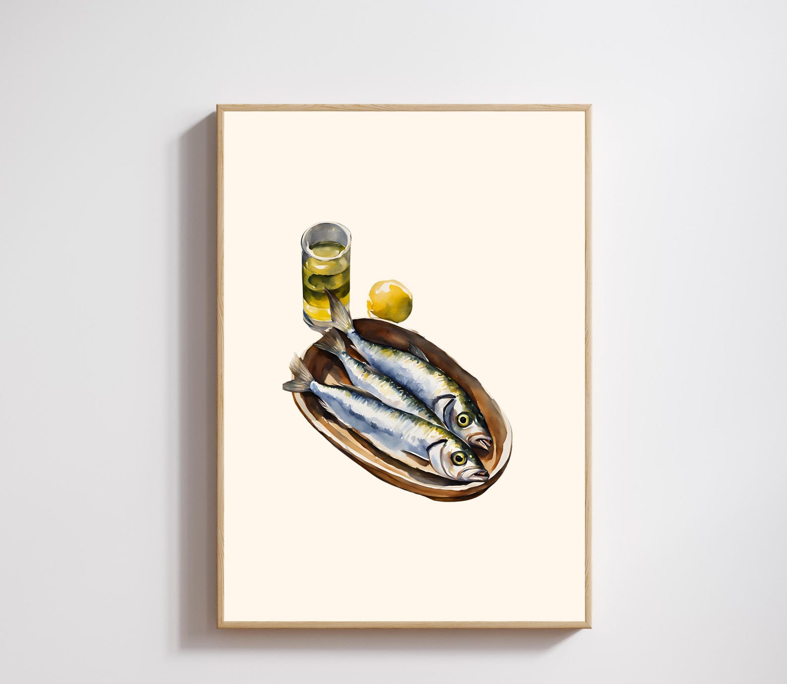Set of 4 SARDINES Art Print - Sardine Print - Sardine Plate - Sardine ...