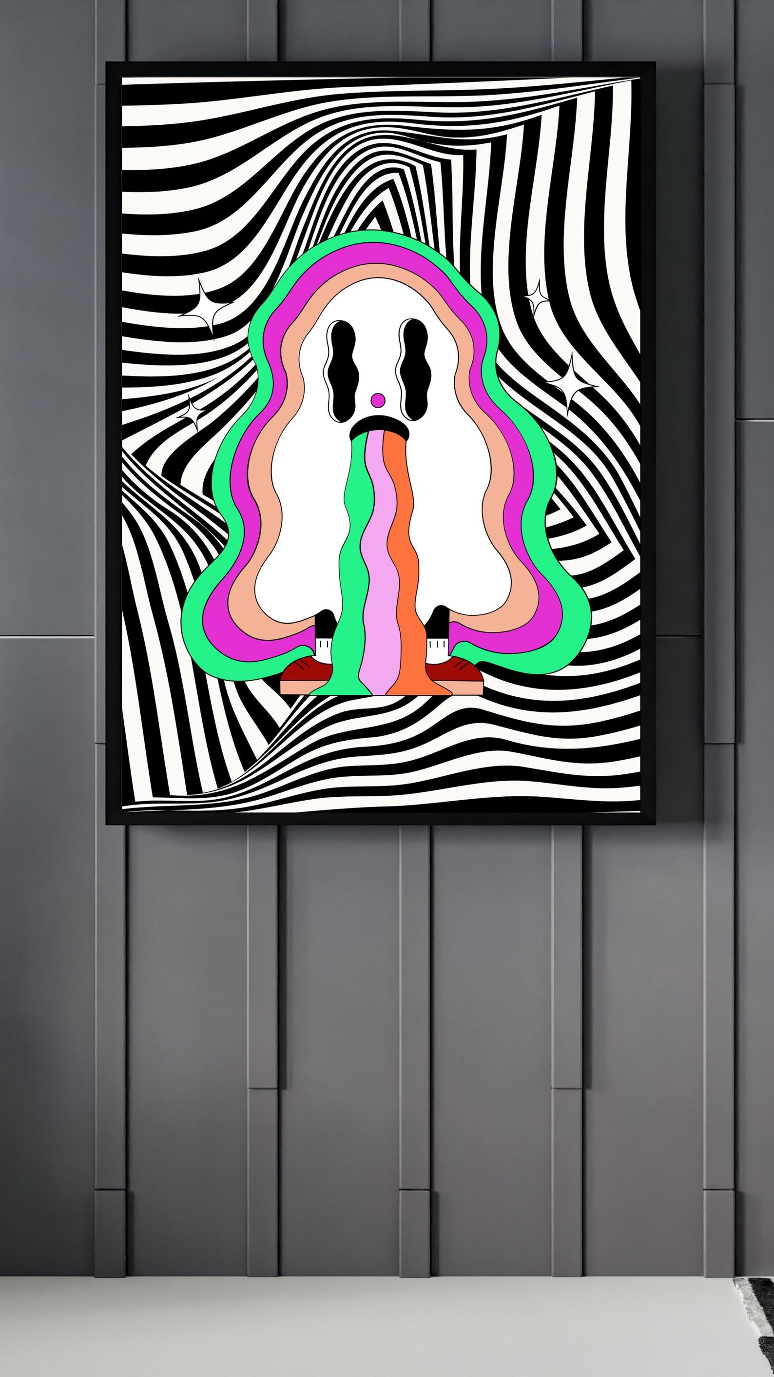 Trippy Wall Art, Ghost Poster, Trippy Room Decor, Room Decor Aesthetic ...