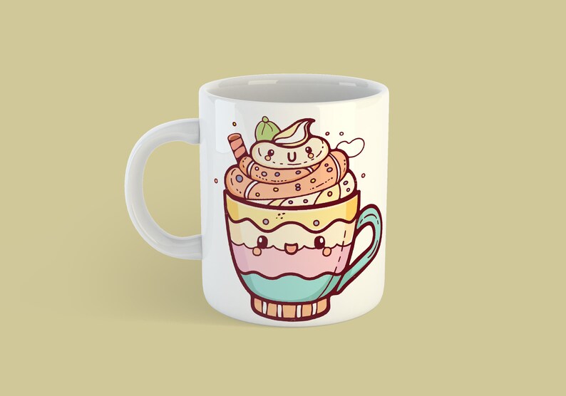 Coffee Kawaii Clipart Bundle 20 Cute Coffee PNG Clip Art, Coffee ...