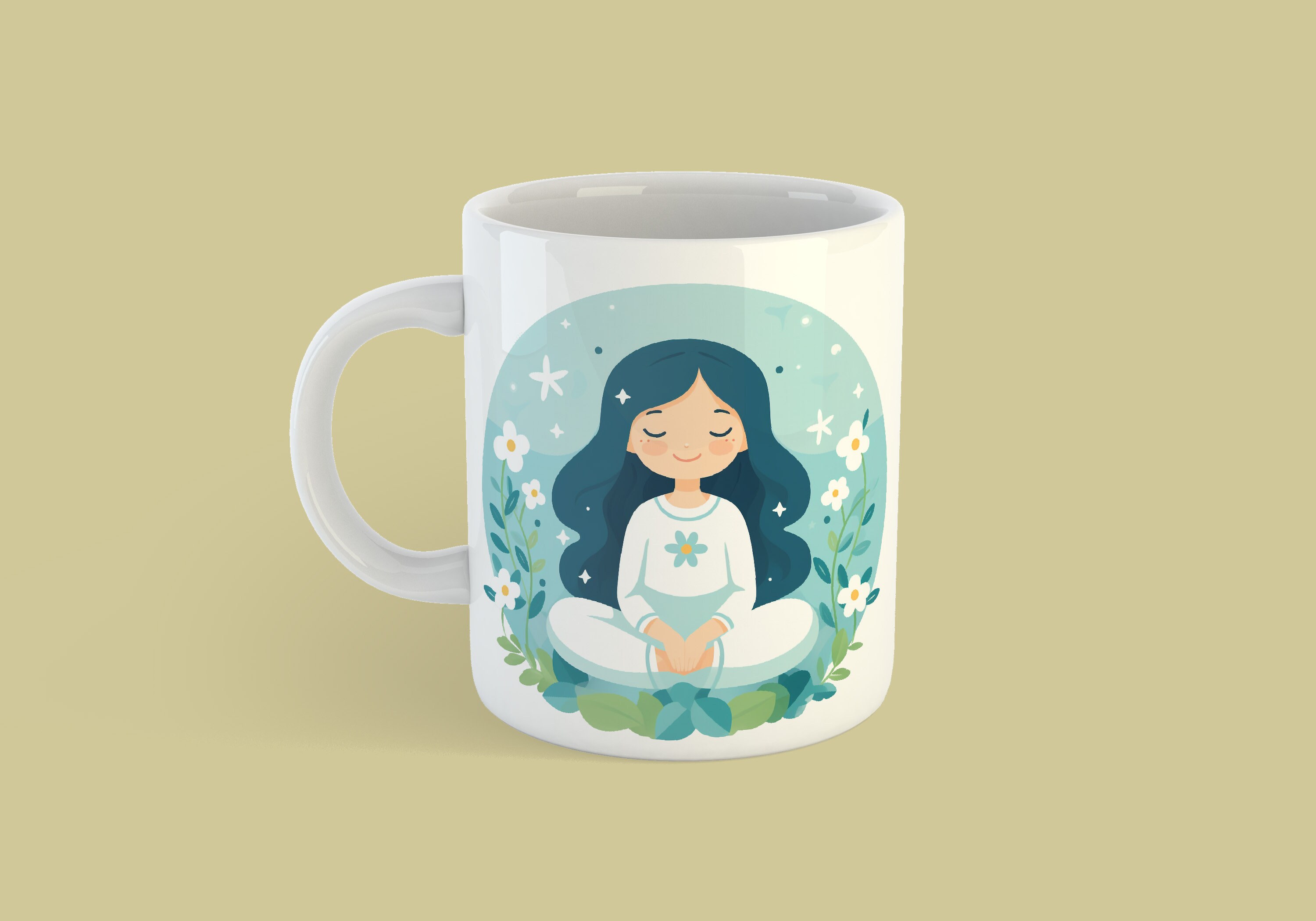 Kawaii Meditation Girls Clipart Bundle, 20 Cute Yoga Clip Art PNG, Self ...