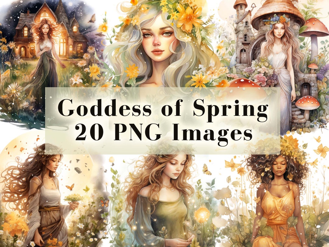 Spring Goddess Clipart, Spring Fantasy Clip Art, 20 Wildflower Goddess ...