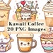 Coffee Kawaii Clipart Bundle 20 Cute Coffee PNG Clip Art, Coffee ...
