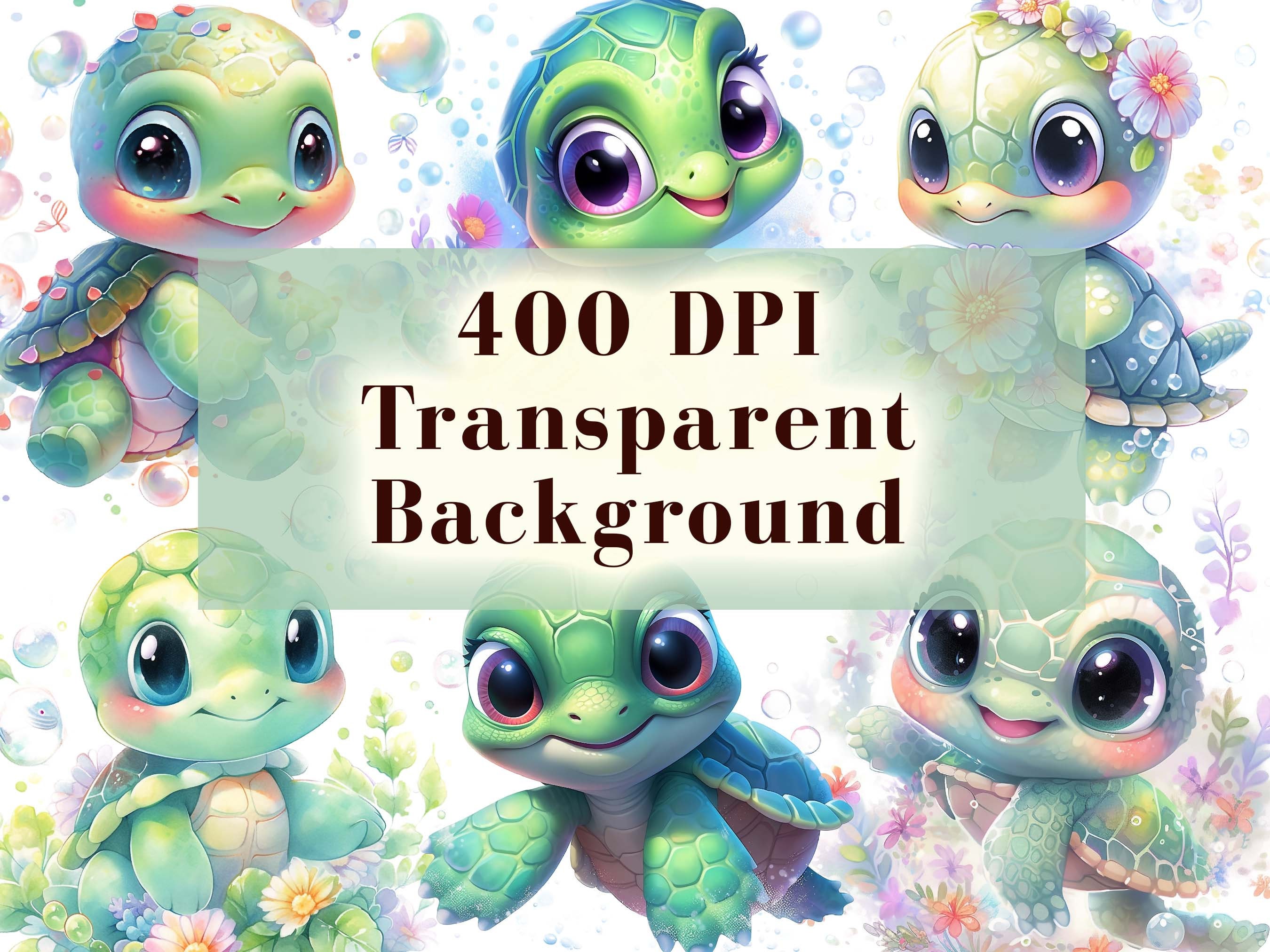 Baby Turtle PNG Bundle, 20 Turtle Clipart Graphics, Cute Turtle ...