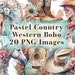 Watercolor Western Boho Clipart Mega Bundle - 100 PNG Graphics ...