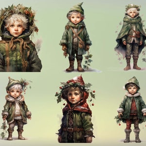 Christmas Elf Clipart, Christmas Clip Art 20 PNG Bundle, Holiday Clip ...