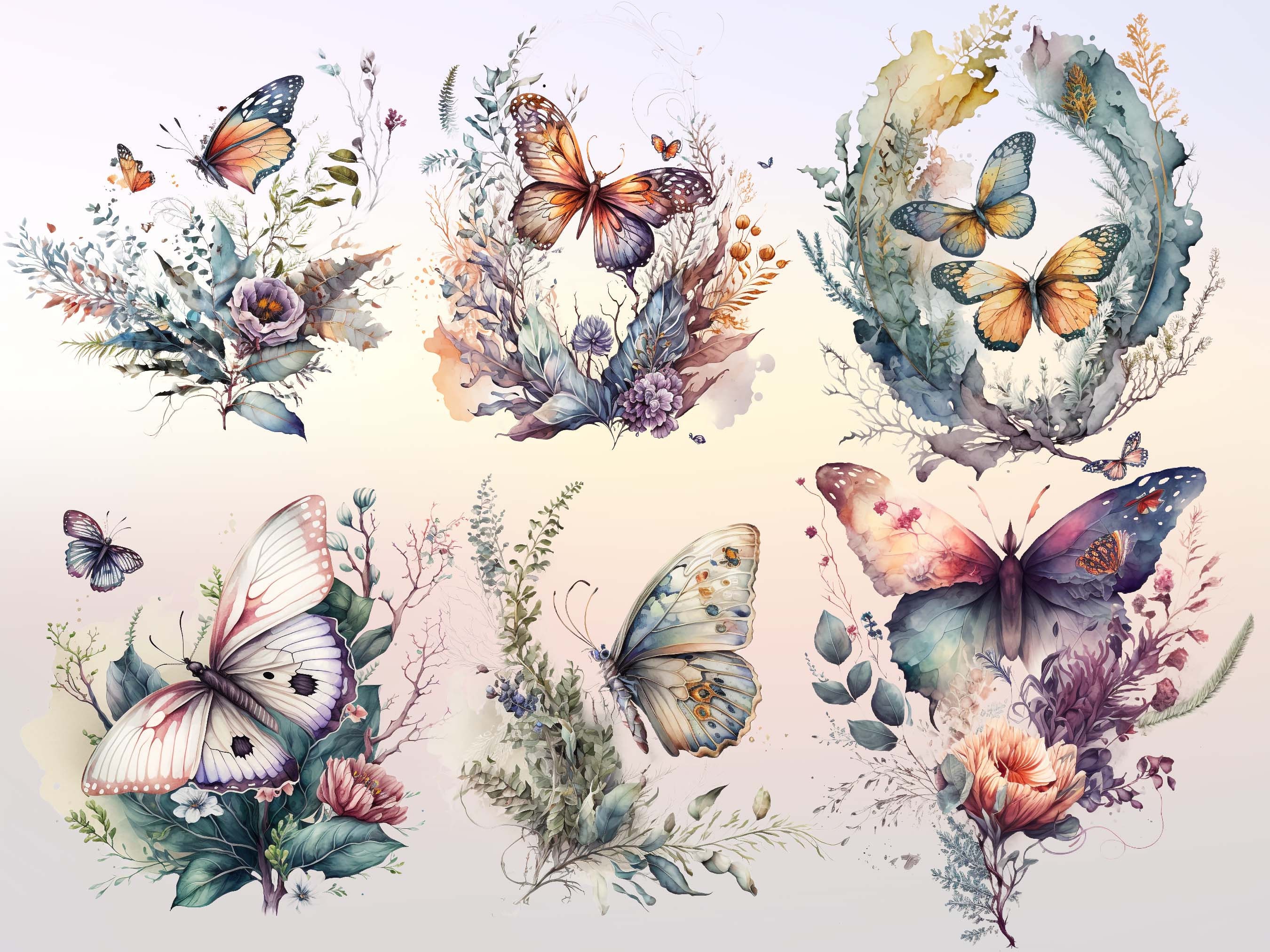 Watercolor Butterfly Clipart Bundle, Spring Decor, Butterfly Art ...