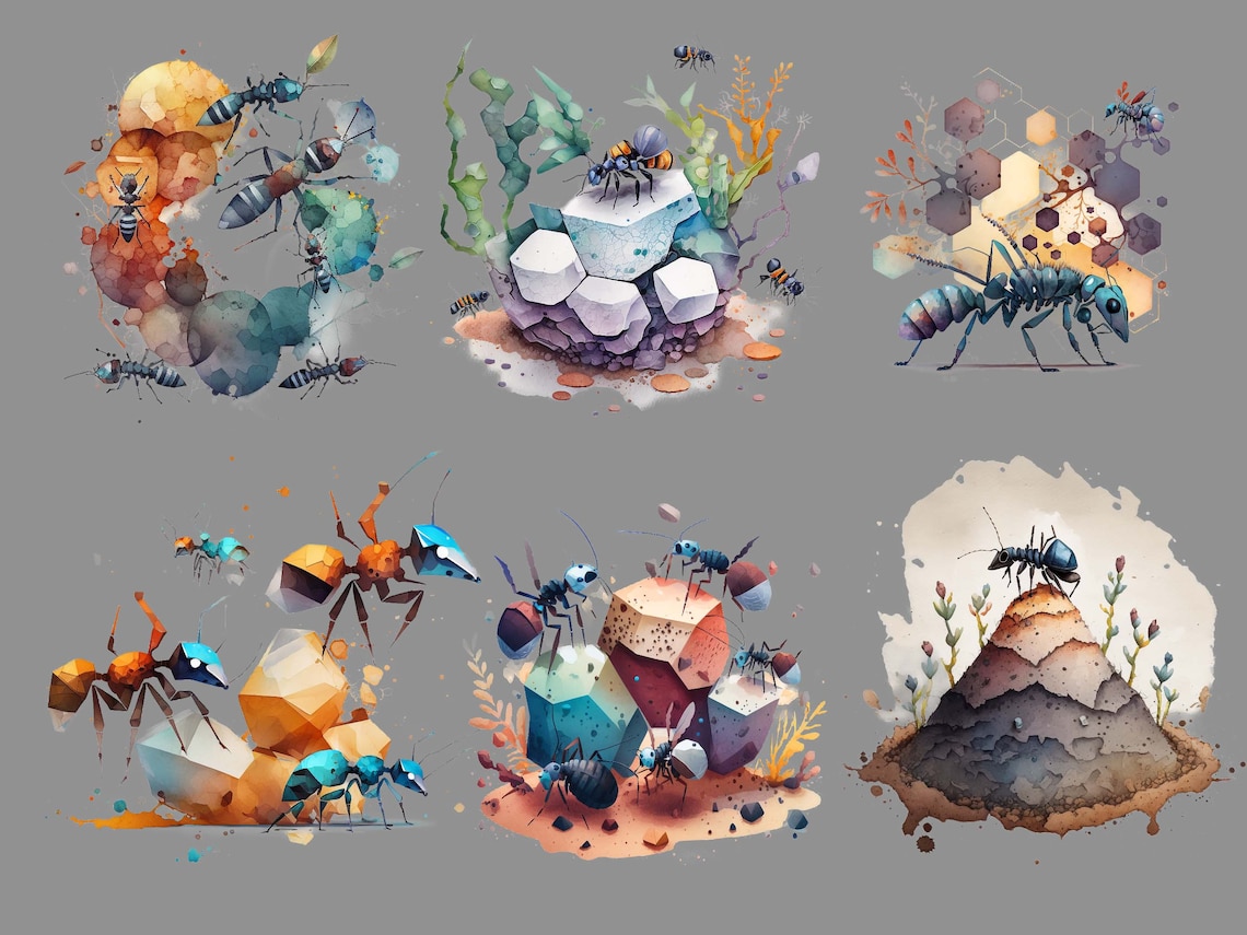 Watercolor Ants Clipart Bundle 20 Digital Ants PNG - Etsy