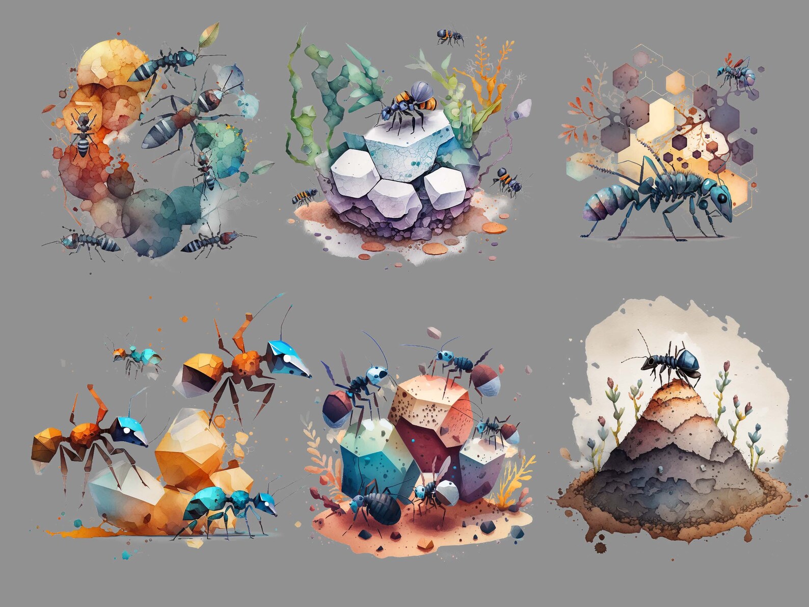 Watercolor Ants Clipart Bundle 20 Digital Ants PNG - Etsy
