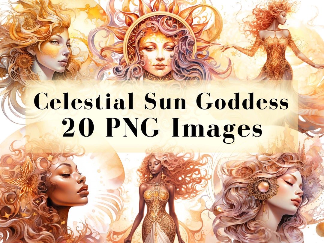 Celestial Clipart, Sun Goddess Clip Art, 20 Fantasy PNG Bundle ...