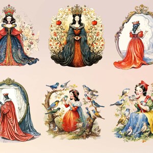 Snow White Clipart Bundle 20 PNG Graphics, Seven Dwarves PNG, Digital ...