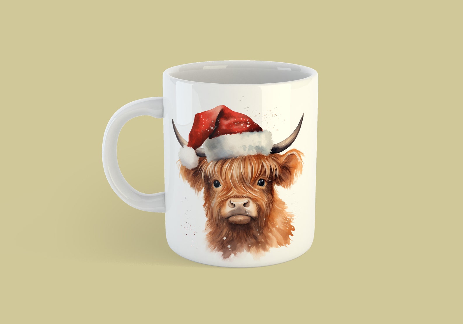 Watercolor Christmas Highland Cows Clipart Bundle 20 PNG Graphics for ...