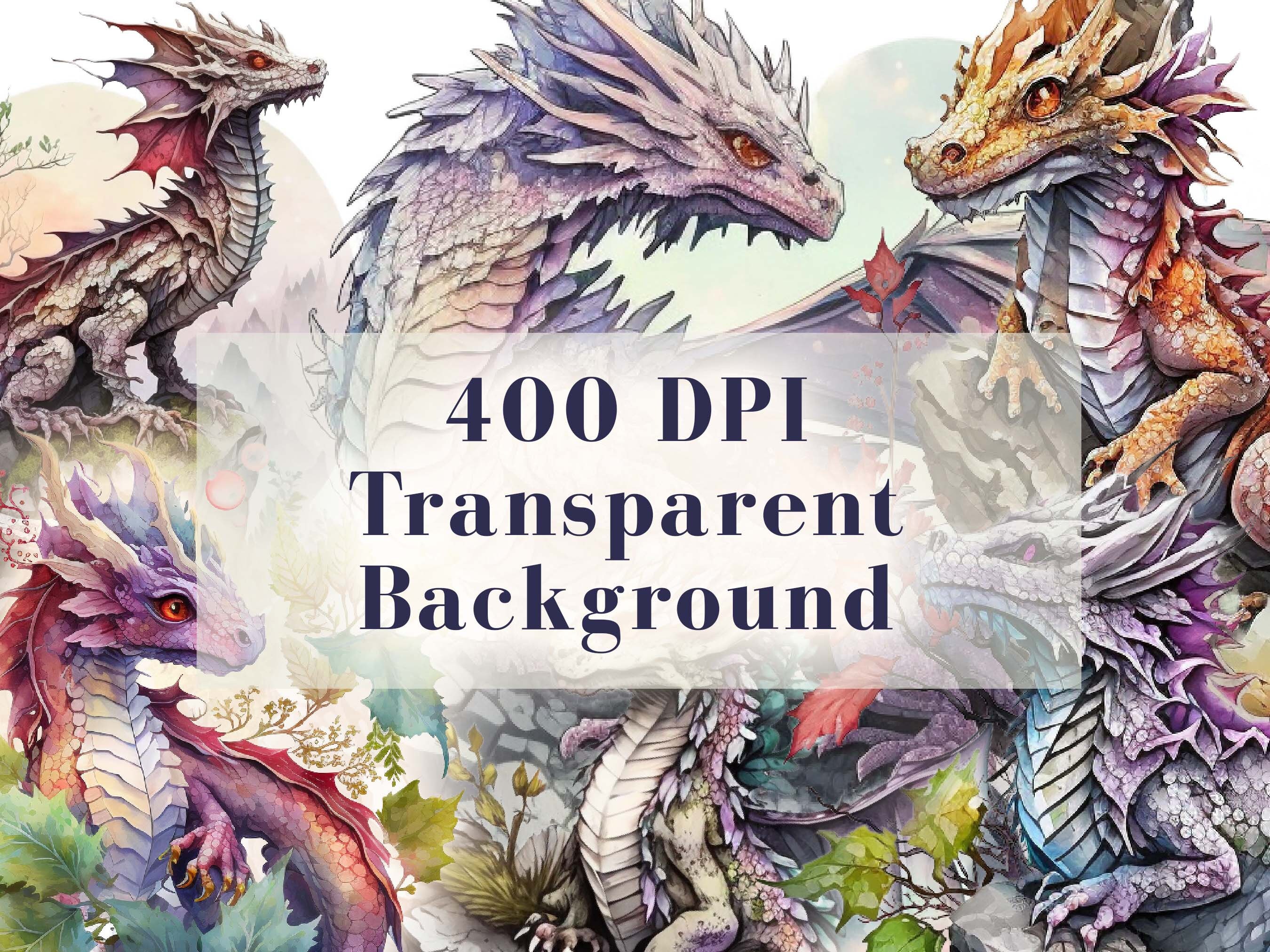 Mystical Dragons Watercolor Clipart Bundle - 20 Magical Fairytale ...