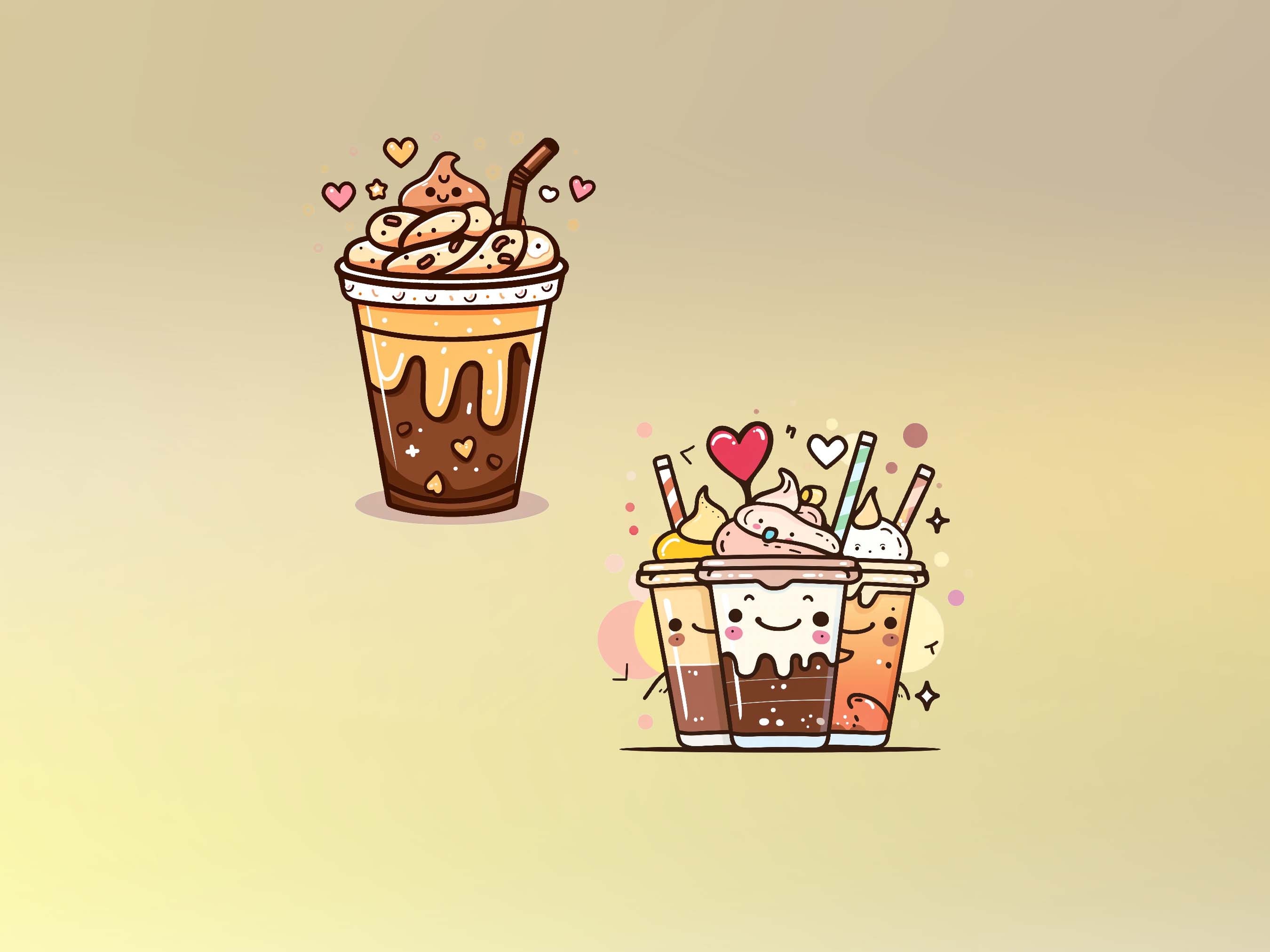 Coffee Kawaii Clipart Bundle - 20 Cute Coffee PNG Clip Art, Coffee ...